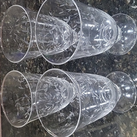 Lenox | Dining | Lenox Heather Cut Etched Footed Tumbler Glasses Set Of ...